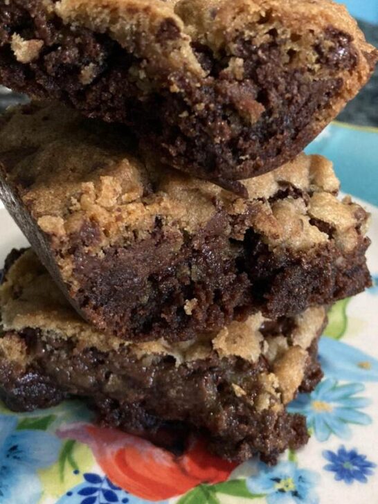 Easy Chocolate Chip Brookies - Out of the Box Baking