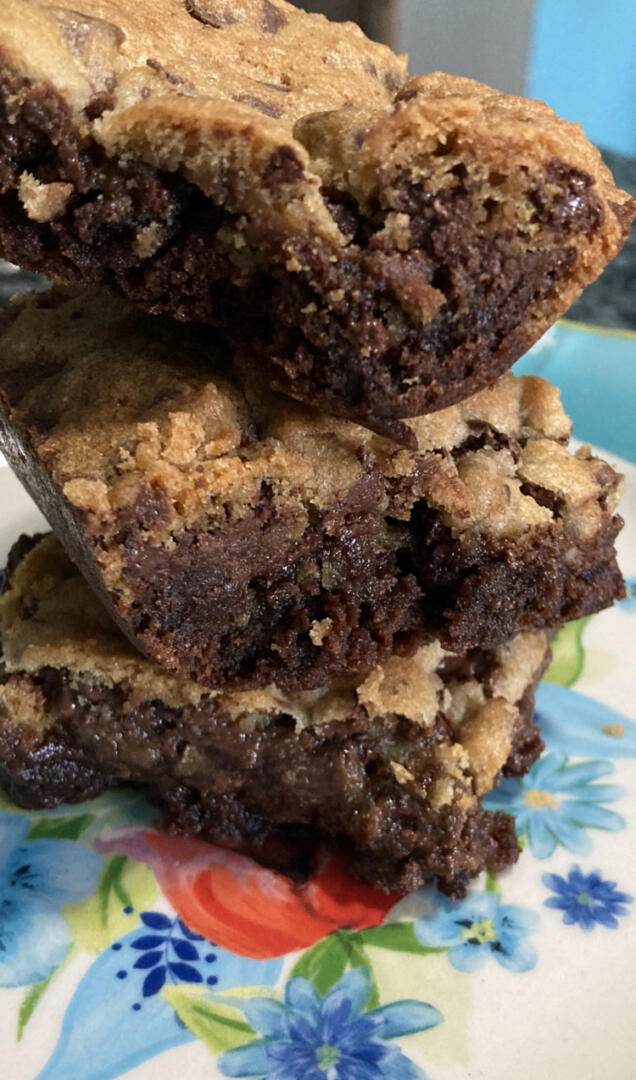 Easy Chocolate Chip Brookies - Out of the Box Baking