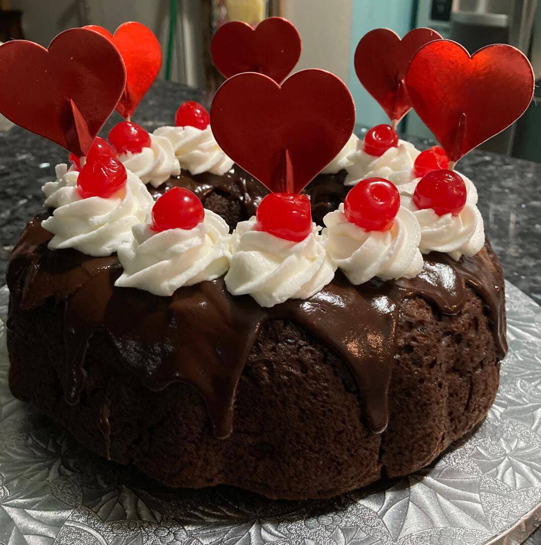 Easy Black Forest Bundt Cake (doctored cake mix) - Out of the Box Baking