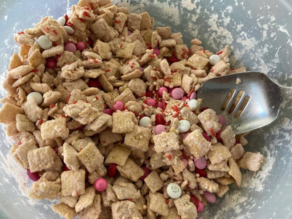 Strawberry Valentine Chex Mix - Out of the Box Baking