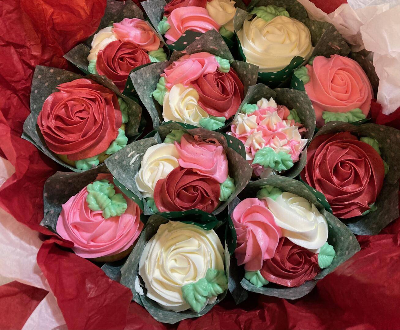 Easy Valentine Cupcake Bouquet - Out of the Box Baking
