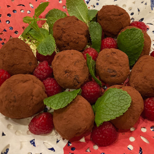 Dark Chocolate Raspberry Truffles - Out of the Box Baking