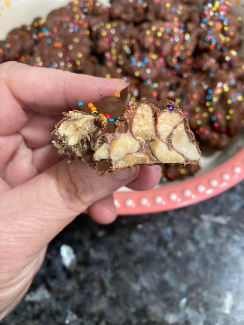 Chocolate Covered Peanuts (Peanut Clusters) - Out of the Box Baking