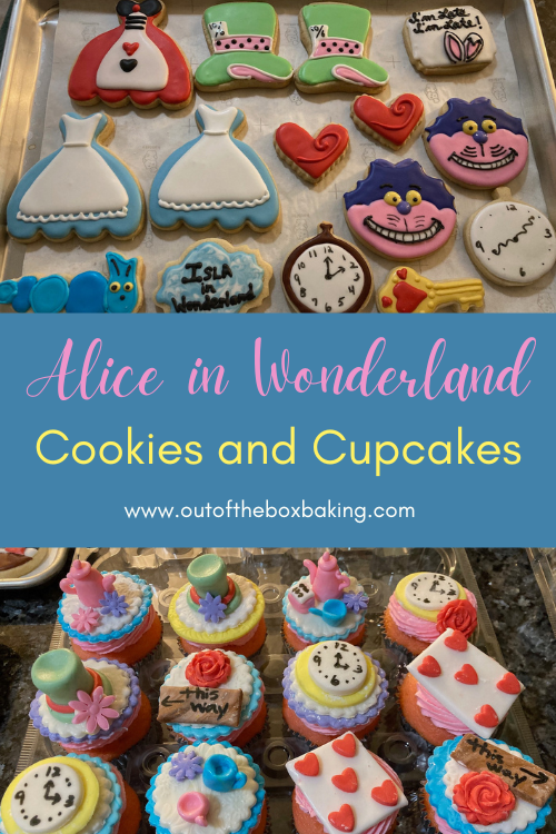 Alice in Wonderland Cookies and Cupcakes - Out of the Box Baking