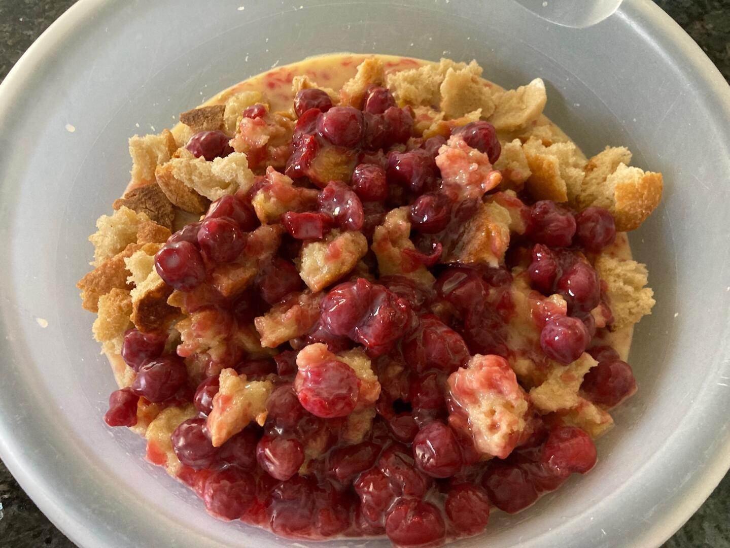 Delicious Cherry Bread Pudding - Out of the Box Baking