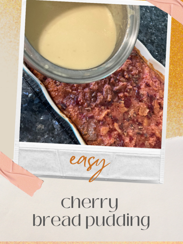 Delicious Cherry Bread Pudding - Out of the Box Baking