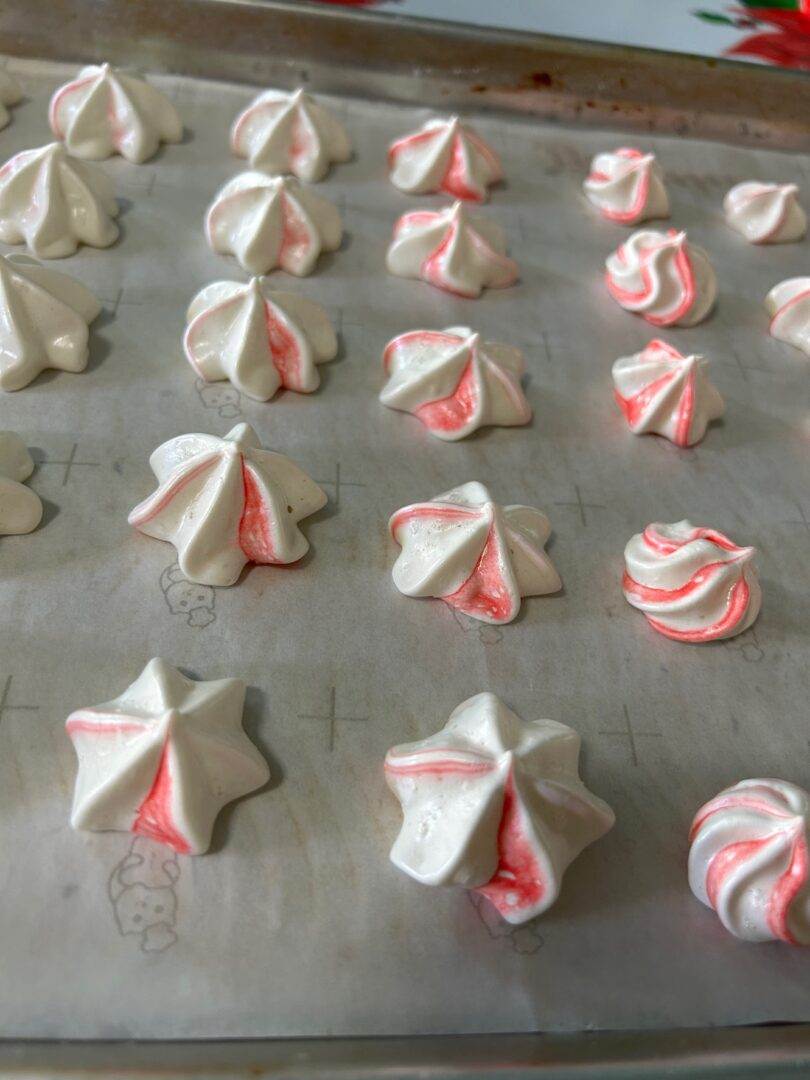 Peppermint Bark Meringues - Out of the Box Baking