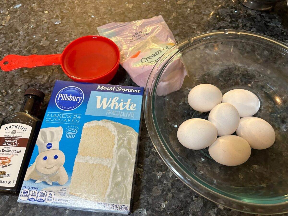 Mock Angel Food Cake from White Cake Mix - Out of the Box Baking