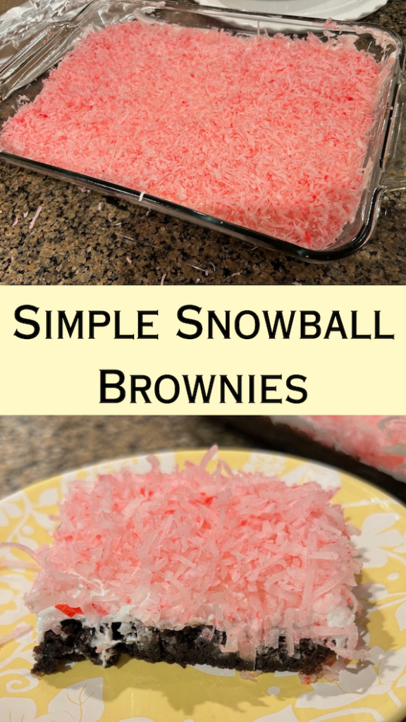 Simple Snowball Brownies - Out of the Box Baking