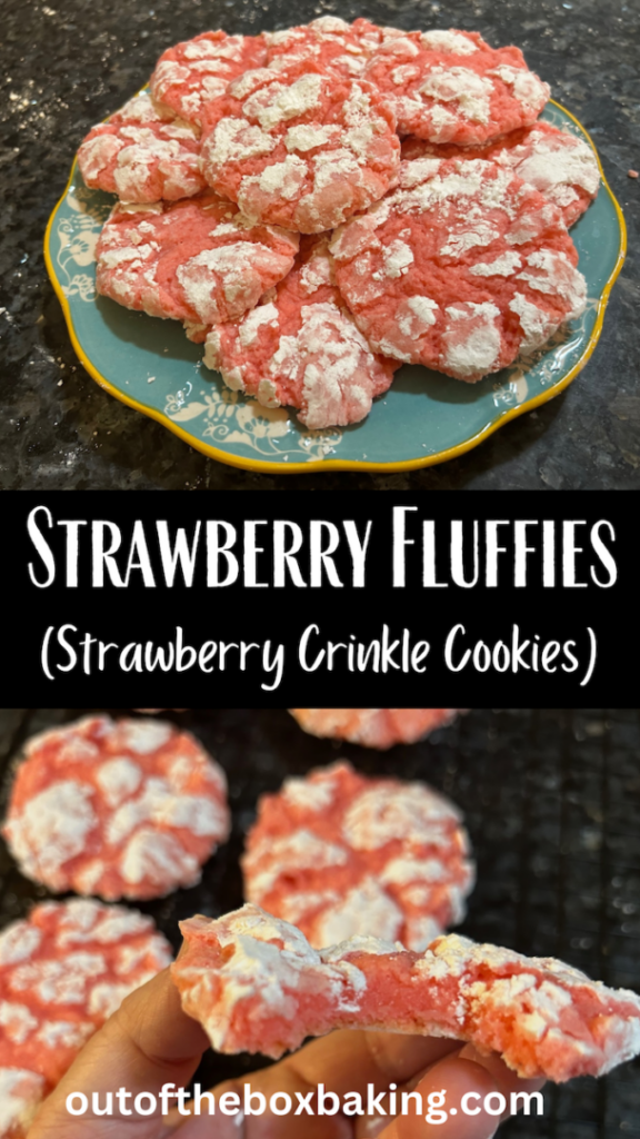 Strawberry Fluffies (Strawberry Crinkle Cookies) - Out of the Box Baking