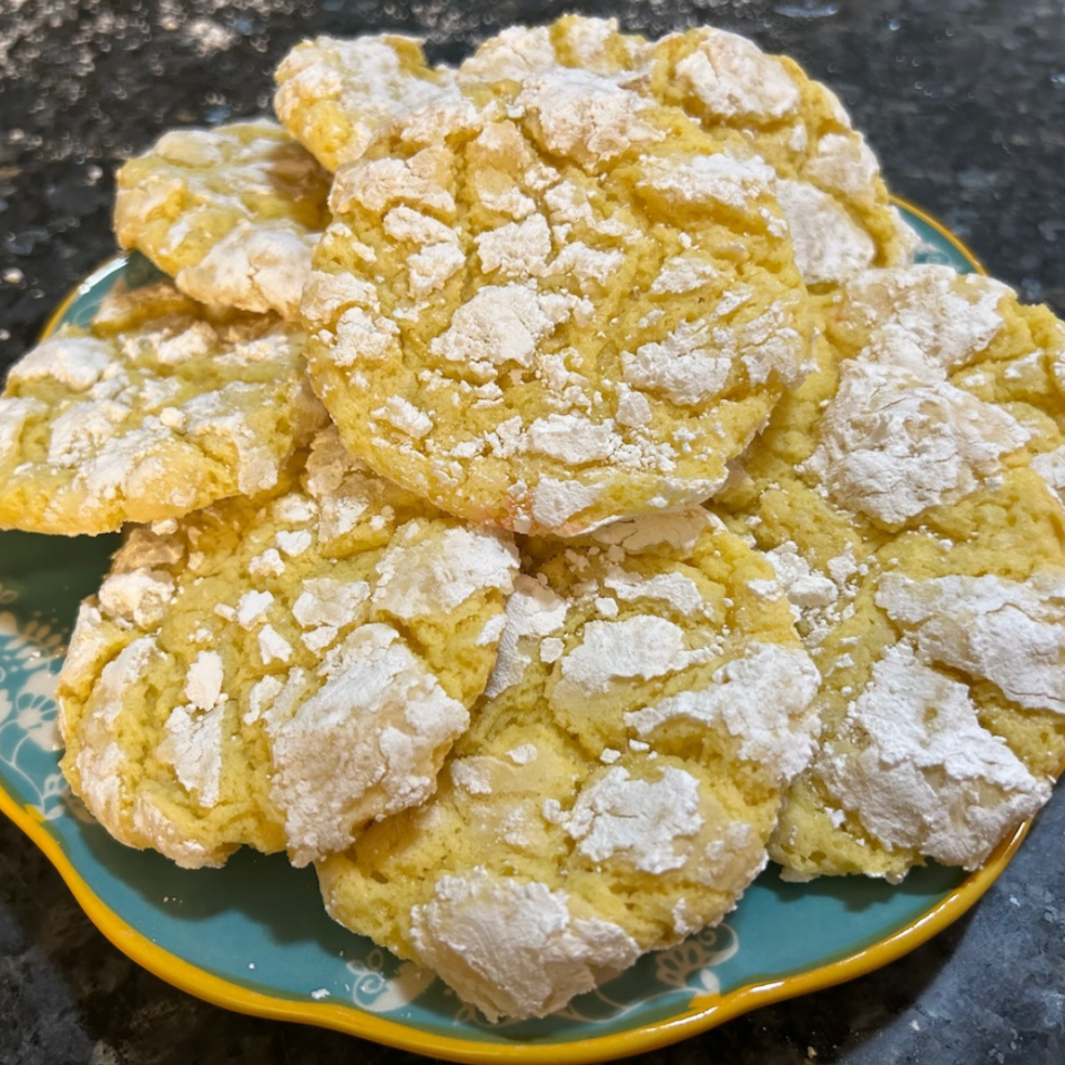 Lemon Crinkle Cookies (Lemon Cake Mix Cookies) - Out of the Box Baking
