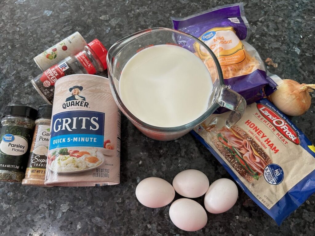 Ham and Cheese Grits Casserole - Out of the Box Baking