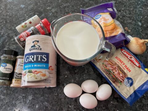 Ham and Cheese Grits Casserole - Out of the Box Baking