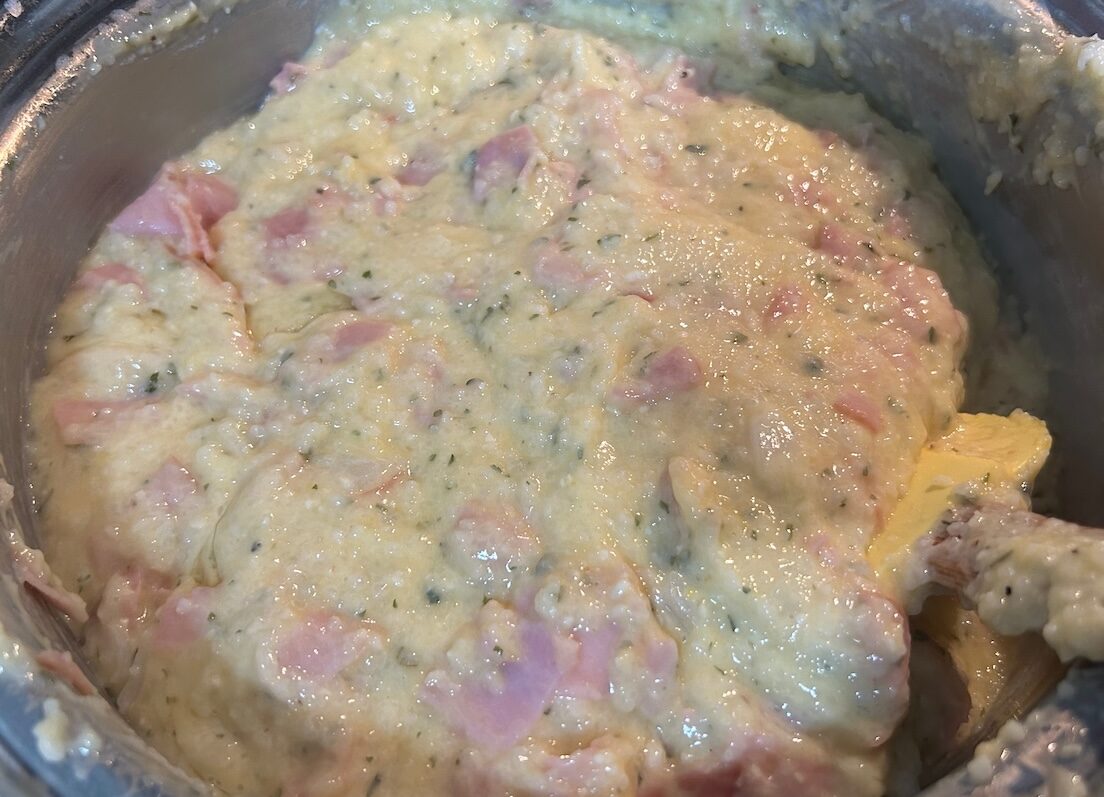 Ham and Cheese Grits Casserole - Out of the Box Baking