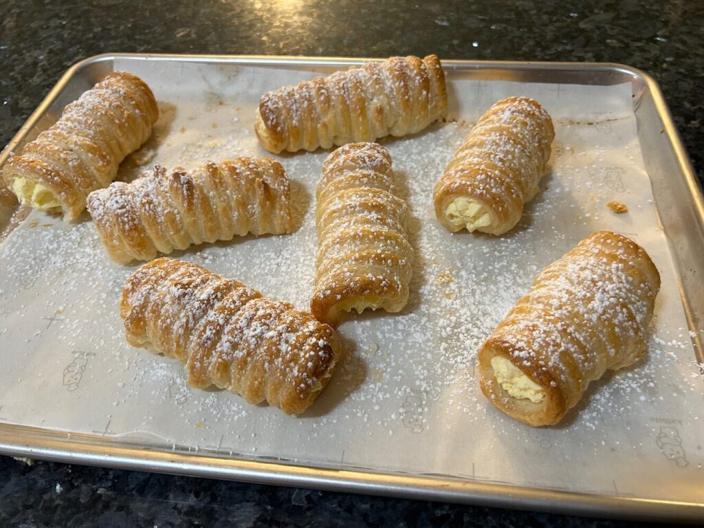 Puff Pastry Cream Horns - Out of the Box Baking