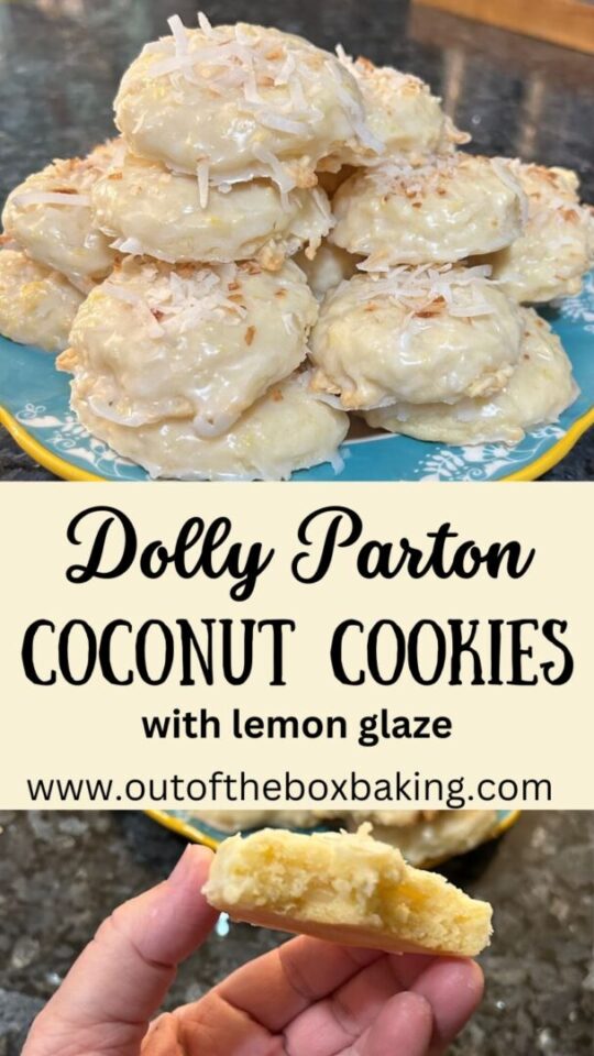 Dolly Parton Coconut Cookies with Lemon Glaze - Out of the Box Baking